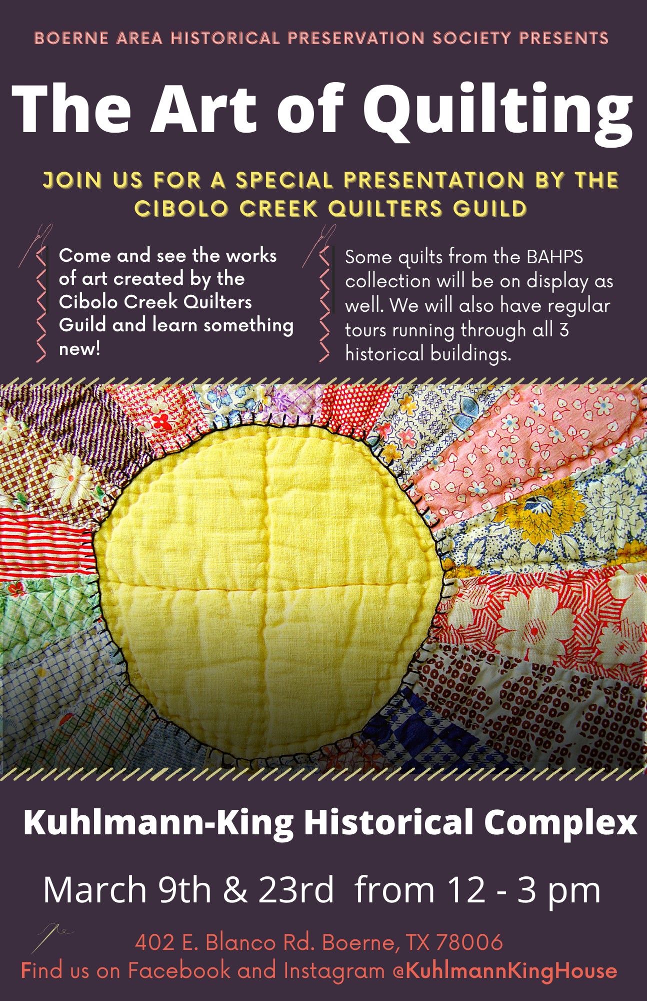 Join us for the Art of Quilting! – BAHPS
